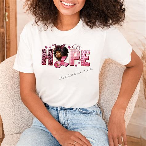 Pink Ribbon Melanin Black Girl Iron On Dtf Heat Transfer For T Shirt