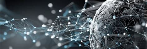 Wireframe Globe With Interconnected Nodes And Data Streams Showcasing Global Connectivity And