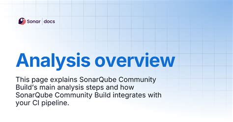 Analysis Overview Sonar Documentation