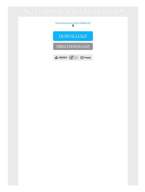 Fillable Online Ncaa Tournament Bracket Fillable Pdf Fax Email Print PdfFiller