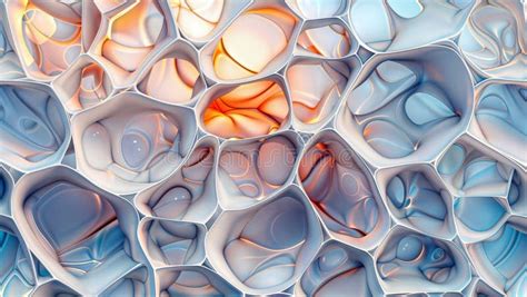 Colorful Abstract Cellular Structures Generative Ai Stock Illustration