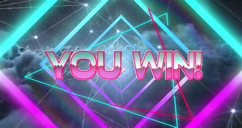 Image Of You Win Text Banner Over Tunnel In Seamless Pattern Against
