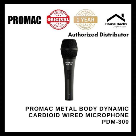 Promac Metal Body Dynamic Cardioid Wired Microphone PDM 300 House