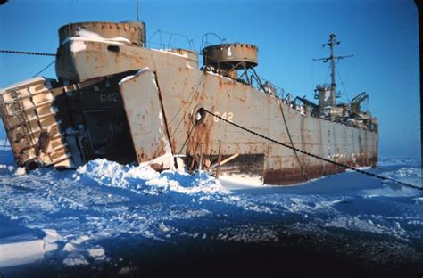 Landing Ship Ex Uss Lst 642 Abandoned At Barter Island Alaska1948