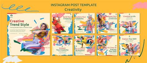 Free Psd Creativity Concept Instagram Posts