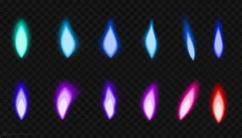 Premium Psd Candle Fire Flame Set Realistic Flame