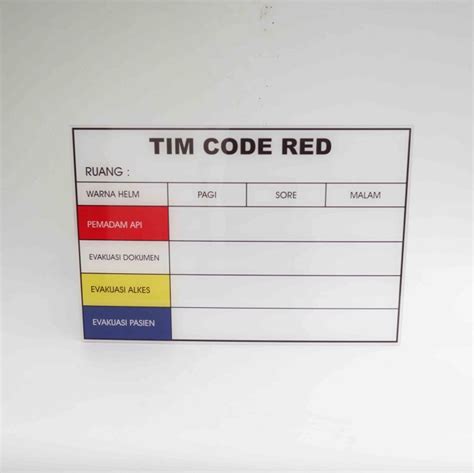 Jual Papan Code Red Minimalis Kab Sleman Syafana Tokopedia