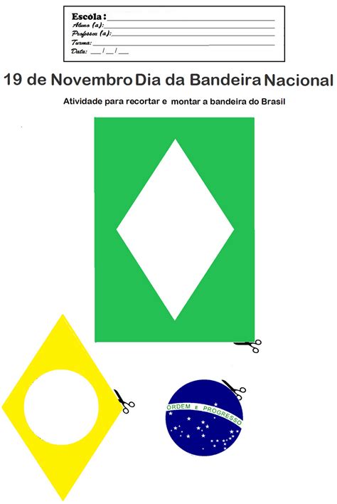 Referências Para Educação Infantil Bandeira Para Colorir E Montar