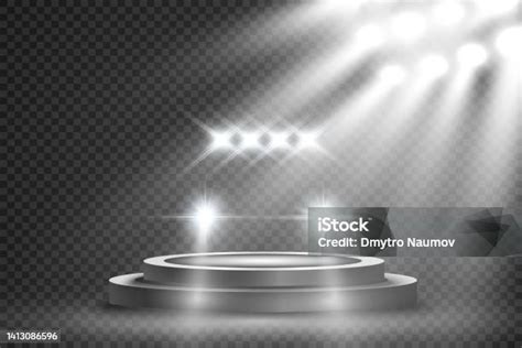 투명 한 배경에 격리 된 자동차 헤드 라이트의 현실적인 흰색 광선 둥근 광선 경찰 차 헤드라이트에서 켜집니다 경찰 순찰 3차원 형태에 대한 스톡 벡터 아트 및 기타 이미지