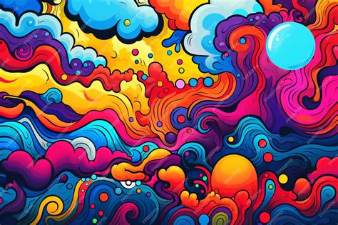 Premium Photo Colourful Psychedelic Background Design