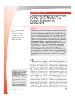 Instructional Course Lecture Differentiating Hip Pathology Instructional Course Lecture