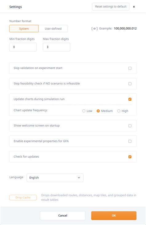 Settings Anylogistix Help