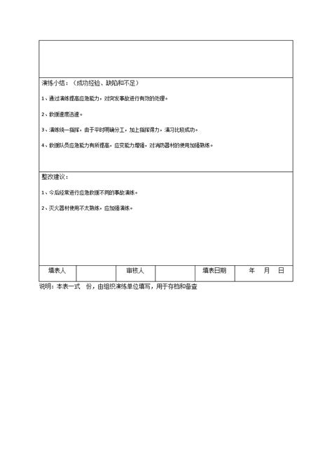 事故应急预案演练记录表007待改 工程项目资料范本 docx 工程项目管理资料 土木在线