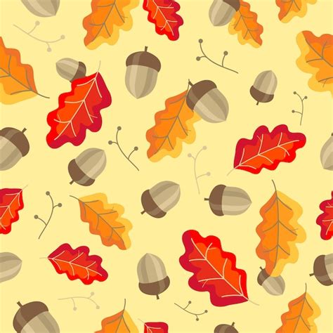 Premium Vector Acorn Autumn Seamless