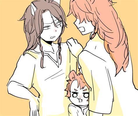 「父と叔父の口論の最中に間に割って入ろうとする甥っ子」しんのイラスト