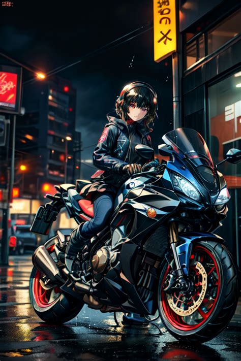 Anime Girl With A Motorcycle