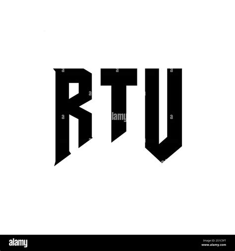 Rtu Letter Logo Design For Technology Company Rtu Logo Design Black And White Color Combination