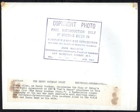 Benny Goodman Story Rare Film Posters