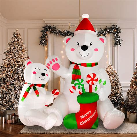 Fanshunlite 6ft Christmas Giant Inflatable Led Light Large Snowman Blow