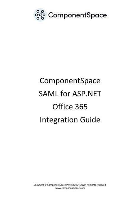 Pdf Componentspace Saml For Aspnet Office 365 Integration Guide · Componentspace Saml For Asp