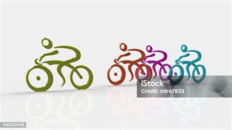 3 D 인명별 직원관리 레이싱 Cyclist 흰색 배경 단독 3차원 형태에 대한 스톡 사진 및 기타 이미지 3차원 형태
