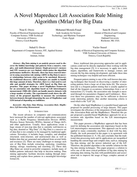Download Pdf A Novel Mapreduce Lift Association Rule Mining Algorithm Mrlar For Big Data
