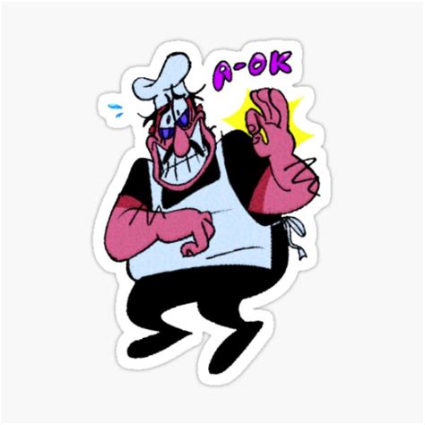 Peppino Pizza Tower Okay Nervous Sticker For Sale By Theclownman