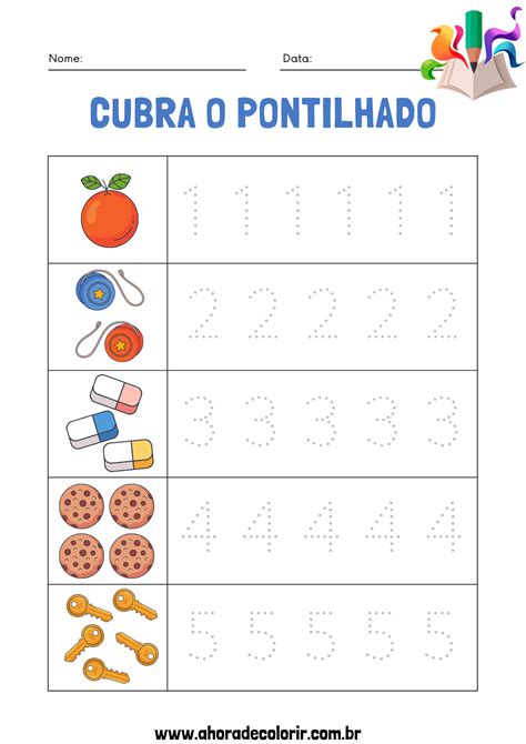 Matem Tica N Meros Pontilhados Hora De Colorir Atividades Escolares