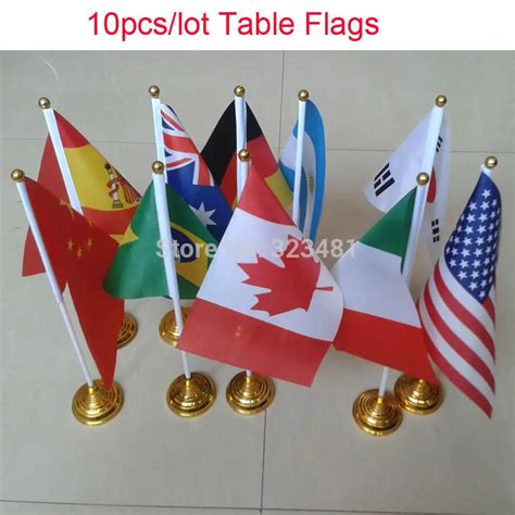 10pcslot Desk Table National Flags For Office House Party Hone Deco14