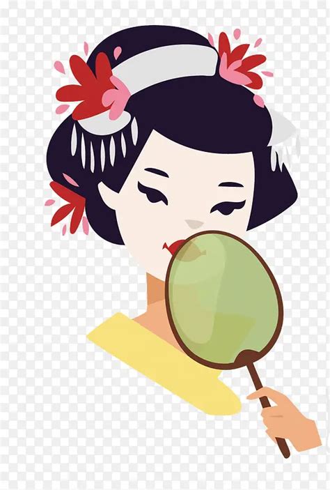 矢量卡通日本艺妓png图片素材下载 图片编号yjjdjzoy 免抠素材网
