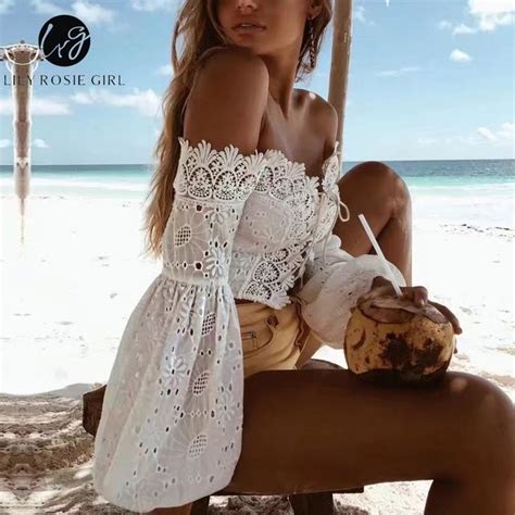 Free Shipping Off Shoulder Beach Summer Lace Crop Top Jkp850