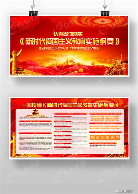 大气新时代爱国主义教育实施纲要展板宣传栏图片下载红动中国
