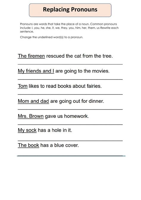 Replacing Pronouns Worksheet Live Worksheets Worksheets Library