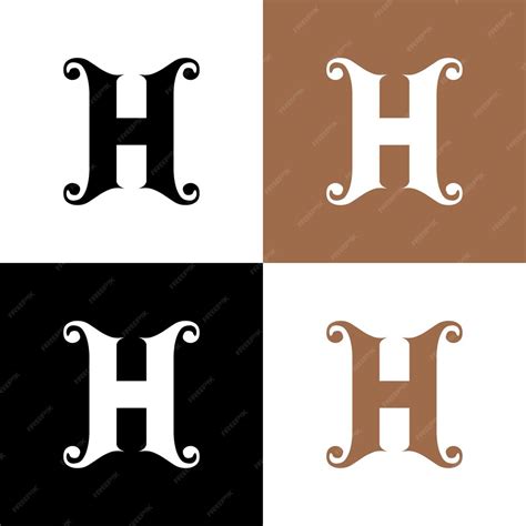 H 문자 아이콘 로고 디자인 무료 벡터