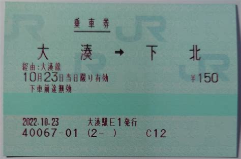 JR東日本236大湊線大湊駅マルス入場券 新幹線あおば