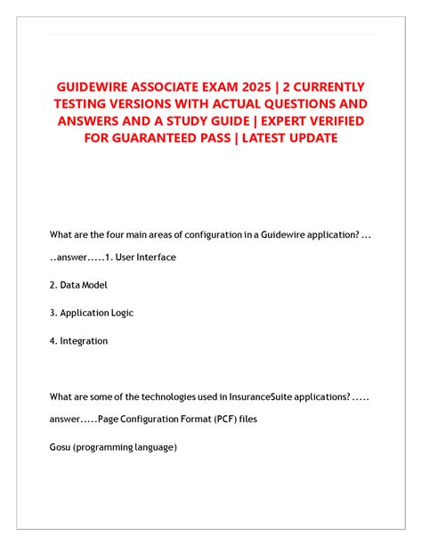 Guidewire Associate Exam 2025 2 Currently Testing Versions With Actual Questions And A Exams