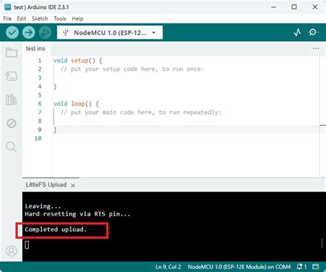 Arduino Ide 2 установите загрузчик Esp8266 Nodemcu Littlefs
