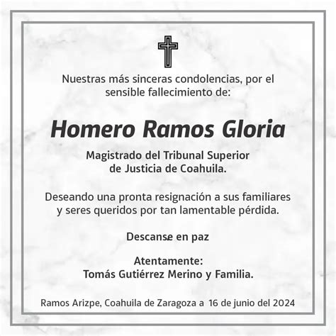 Tomas Mis Sentidas Condolencias A La Familia Y Seres Amados De Homero
