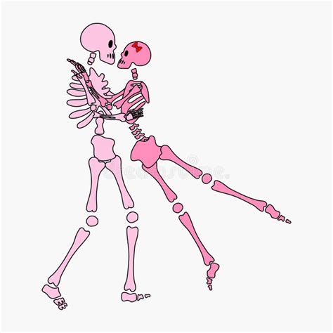 Cute Skeleton Romantic Couple Cute Character Skeleton Bones Stock Vector Illustration Of