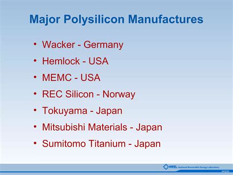 Nrel Solar Technology Overview Ppt