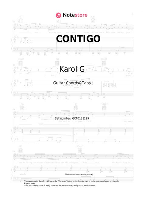 Contigo Chords And Tabs Karol G Tiësto In Note Guitarchordsandtabs Sku Gct0128199