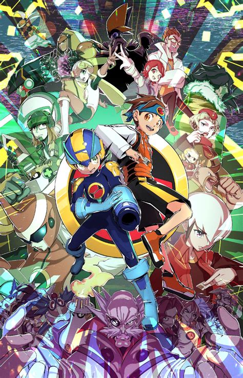 Safebooru - 1other 4girls 6+boys arm cannon armor assault visor bald baryl (mega man) bass.exe ...