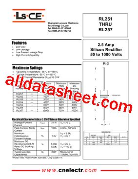 RL257 Datasheet(PDF) - Shanghai Lunsure Electronic Tech