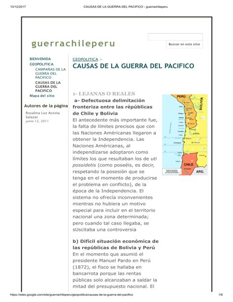 Causas De La Guerra Del Pacífico Análisis Histórico