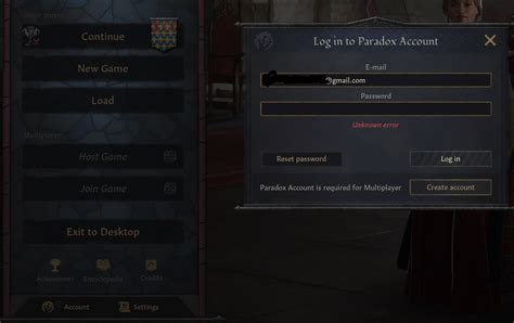 Cannot Log Into Paradox Account Unknown Error Paradox Interactive