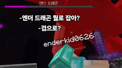 드디어 만났다 엔더 드래곤end편 마인크래프트 게임 스카이블럭 남매 Youtube