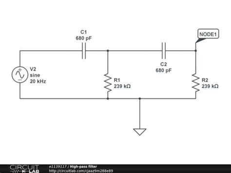 High Pass Filter Circuitlab