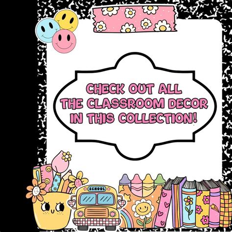 Editable Composition Notebook Classroom Decor Printable Back To