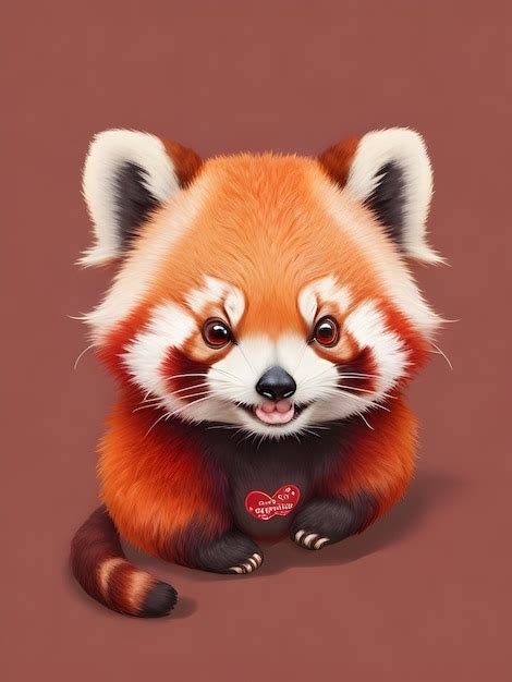 Premium Ai Image Red Panda Cute Illustration