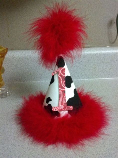 Cow Print And Red Bandana Birthday Party Hat